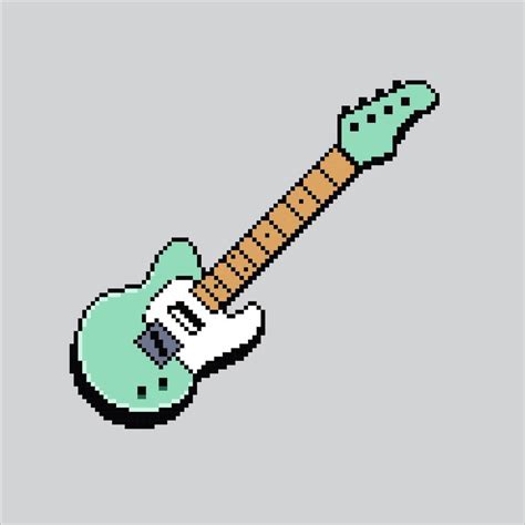 Pixel Art Illustration Bass Guitar Pixelated Bass Guitar Bass Guitar