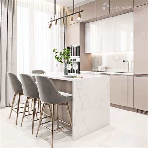 Дизайн кухни в современном стиле Интерьер кухни Интерьер Современные белые кухни