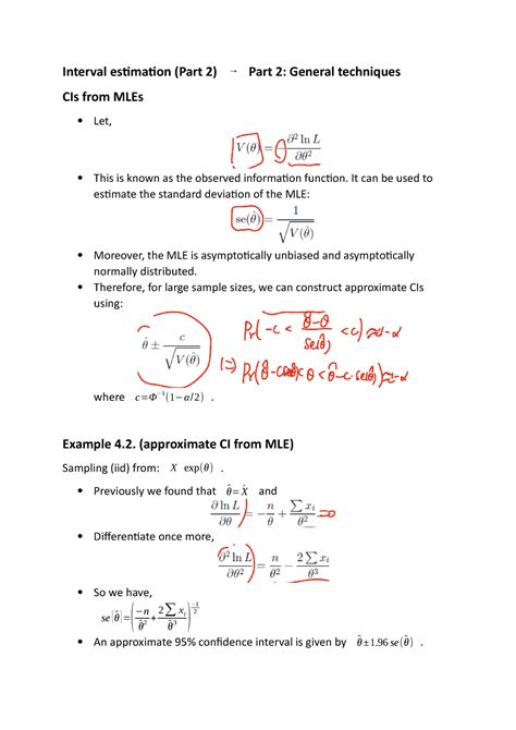 Interval Estimation Part Part General Techniques STA CSU Studocu