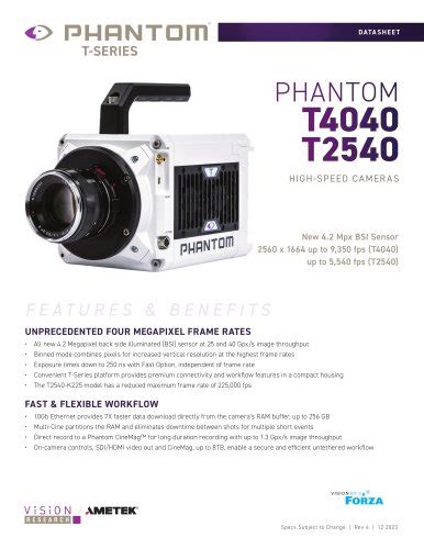 Phantom® V 2512 Phantom® V2012 Phantom® V1612 Phantom® V1212 Vision Research Pdf Catalogs