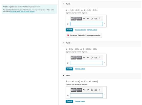 Solved Part AFind The Angle Between Each Of The Following Chegg Com