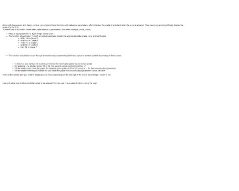 Solved Along With The Analysis And Design Write A Cpp Chegg