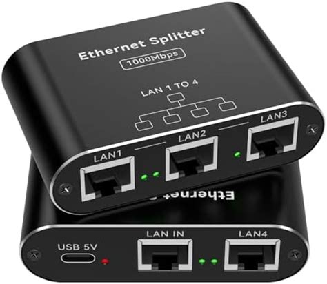 PVBCTCSID Sdoppiatore Ethernet Switch 4 Porte 1000Mbps Gigabit Ethernet Splitter 1 In 4 Out LAN