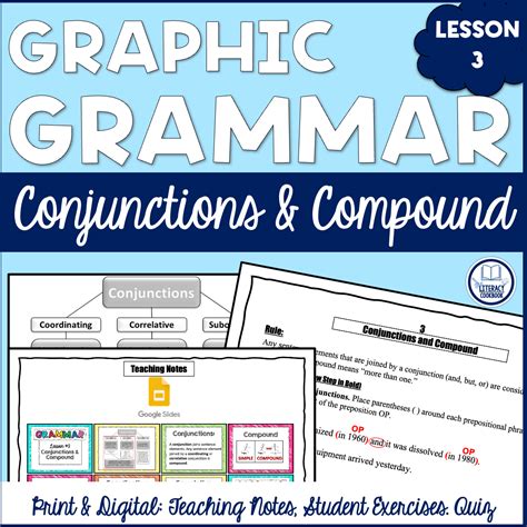 Conjunctions And Compound Graphic Grammar Lesson 3 Print And Digital