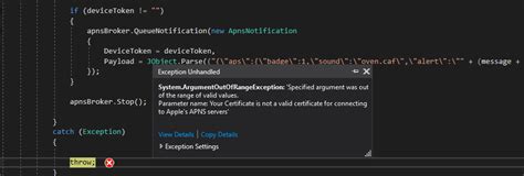 Xamarin Pushsharp Push Notification To Ios Error With The Certificate Stack Overflow