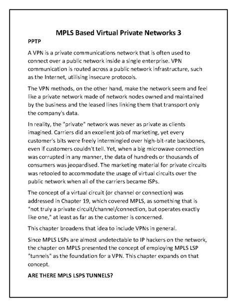Mpls Based Virtual Private Networks 3 Vpn Communication Is Routed