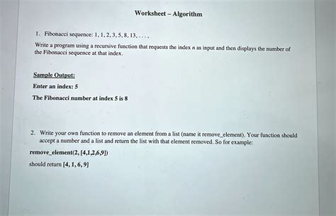 1 Fibonacci Sequence 1 1 2 3 5 8 13 Write A Program Using A Recursive