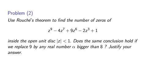 Solved Problem Use Rouché s theorem to find the number Chegg