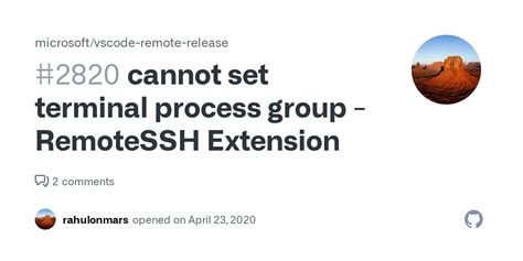 Cannot Set Terminal Process Group Remotessh Extension · Issue 2820