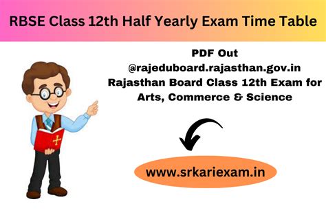 Rbse Class 12th Half Yearly Exam Time Table 2023 24 Pdf Out