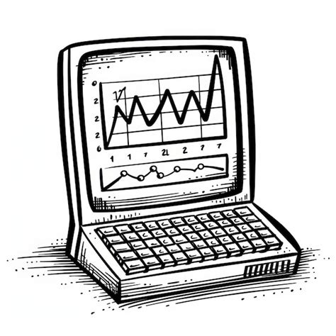Vintage Computer Analytics Illustration Premium Ai Generated Image