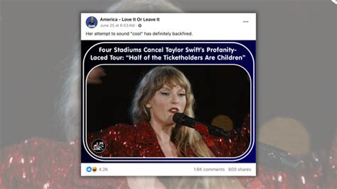 Did 4 Venues Cancel Taylor Swifts Scheduled Concerts Due To Profanity