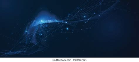 Technology Abstract Lines Dots Connection Background Stock Illustration