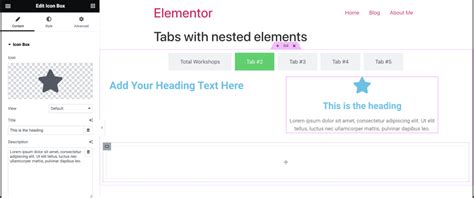 Tabs Widget With Nested Elements Elementor