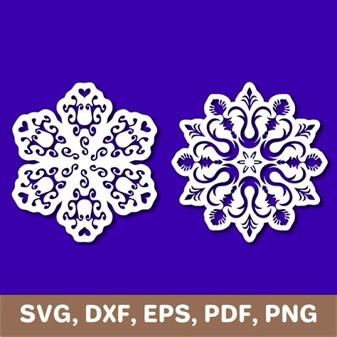 Snowflake Svg Snowflake Template Snowflake Dxf Snowflake Inspire