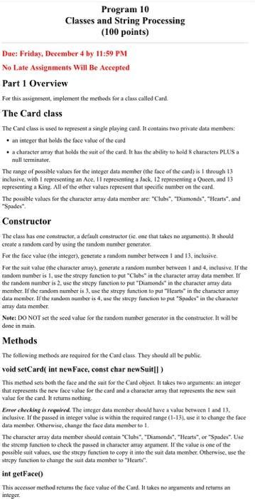 solved program 10 classes and string processing 100 points