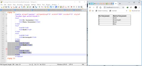 Cara Membuat Tabel Html Di Notepad Notepad Cara Tabel