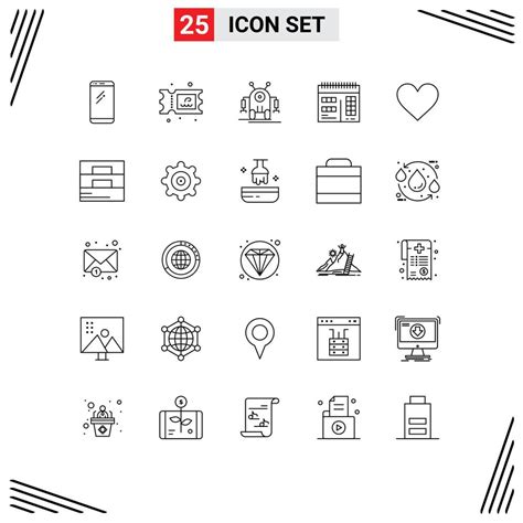 User Interface Pack Of 25 Basic Lines Of Interface Love Human Design