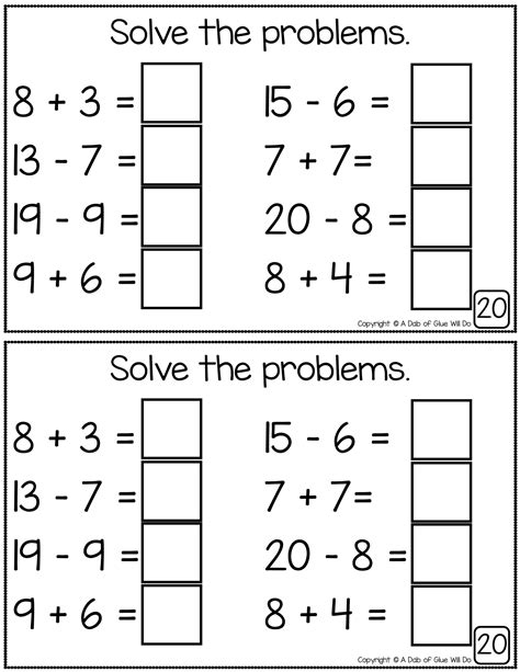 February Daily Math Review Journal For First Grade A Dab Of Glue Will Do