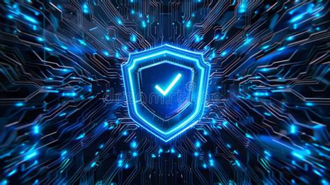 Vibrant Digital Shield Symbol On A Circuit Board Illustrating The Concept Of Cybersecurity And