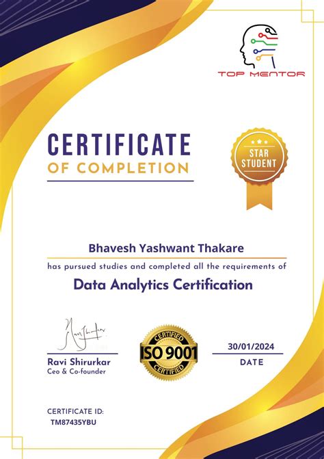 Dataanalytics Certificationcomplete Analyticalskills Bhavesh Thakare