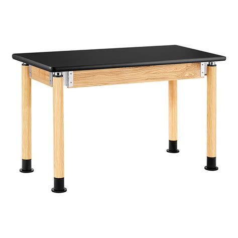 National Public Seating Signature X Height Adjustable Science Lab Table With High