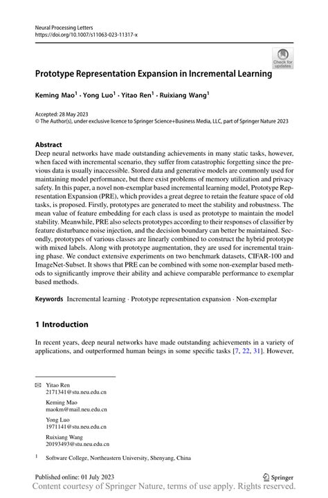 Prototype Representation Expansion In Incremental Learning