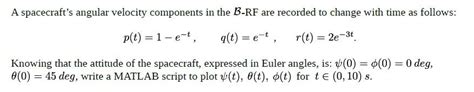 solved a spacecraft s angular velocity components in the