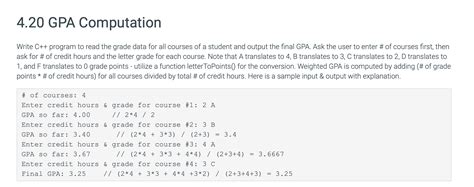 Solved 4 20 GPA Computation Write C Program To Read The Chegg Com