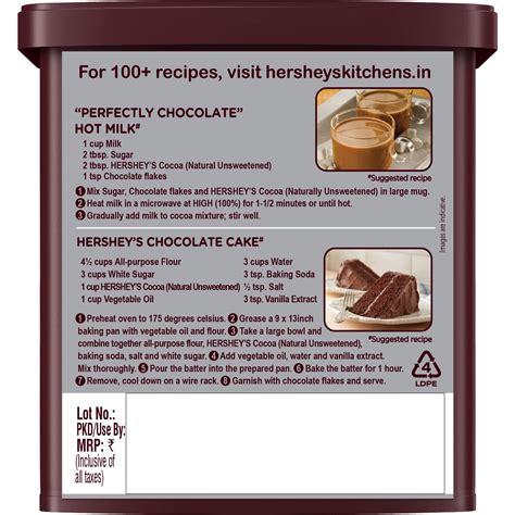 Hersheys Cocoa Powder 225gm 100 Cacao Unsweetened Bd