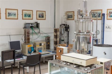 Flat Design Chemistry Lab Scene Is Showing Stainless Steel Reactor