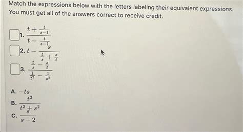 Solved Match The Expressions Below With The Letters Labeling Chegg