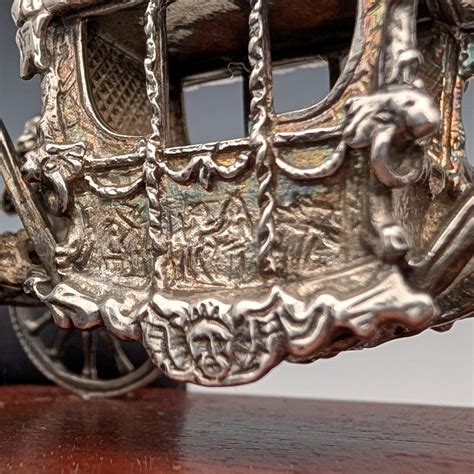 1977 British Sterling Silver Gold State Coach Miniature 65g Toye Kenn Silver Lug