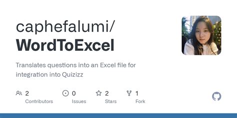 Github Caphefalumiwordtoexcel Translates Questions Into An Excel File For Integration Into