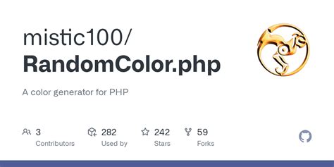 GitHub Mistic RandomColor Php A Color Generator For PHP