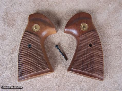 Original Colt Python Grips With Gold Medallions
