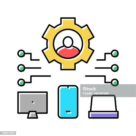 사용자 Ugc 색상 아이콘 벡터 일러스트레이션의 장치 연결 개발에 대한 스톡 벡터 아트 및 기타 이미지 개발 금융 단체