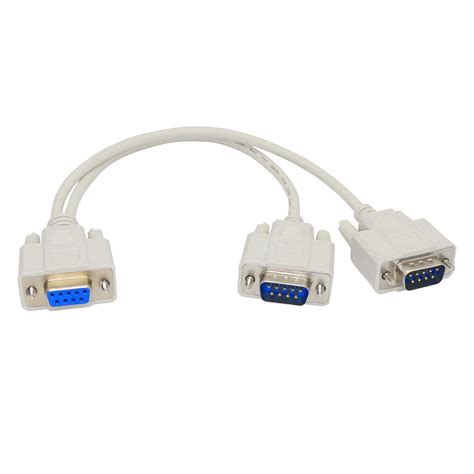 Pngknyocn 30cm Db9 Y Splitter Cable Db9 9 Pin 1 Female Ale To 2 Male Rs232 Serial