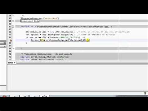 Tutorial en NetBeans Crear un menú tipo Adjuntar Archivo YouTube