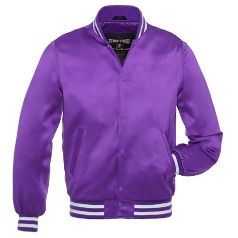 Buy Purple Satin Jacket Classic Varsity Style