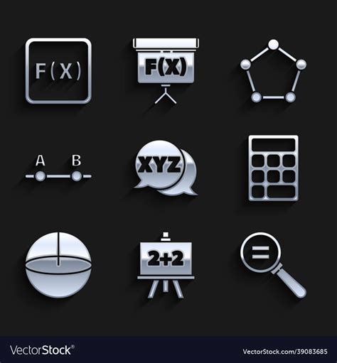 Set Xyz Coordinate System Chalkboard Calculation Vector Image