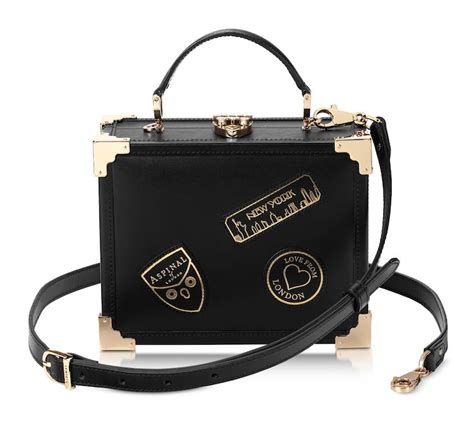 Aspinal Of London Black Smooth Leather Trunk Clutch Tassen