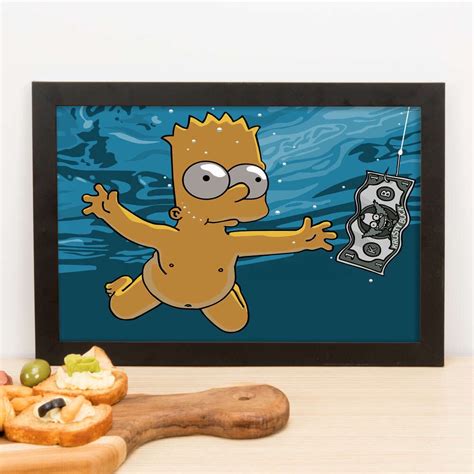 Quadro Decorativo Bart Simpson Nevermind 23x33 Cm Shopee Brasil