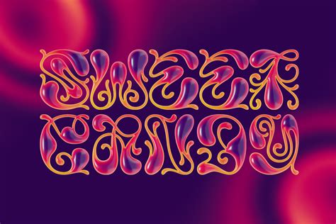 Sugary Bitmap Color Font On Yellow Images Creative Store