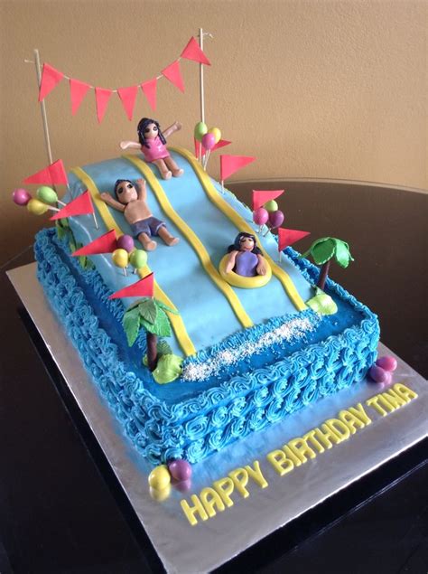 Water Park Cake Water Party Cakes Waterslide Cake Pool Birthday Cakes