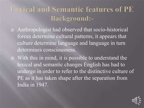 Lexical And Semantic Features Of Pakistani English Pptx