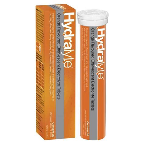 Hydralyte Effervescent Electrolyte Orange Flavoured For Dehydration 20