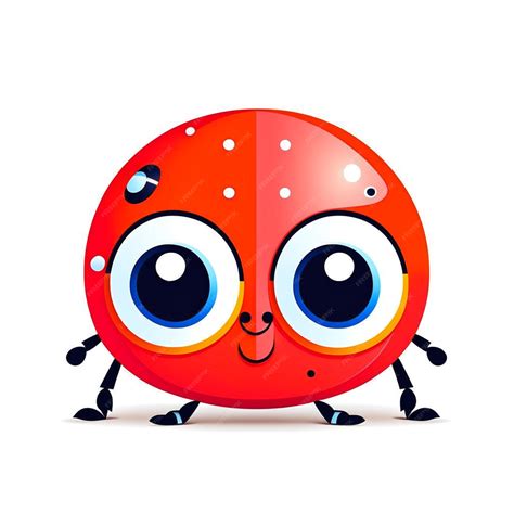 Premium Ai Image Adorable Ladybug Character Simple 2d Vector Art
