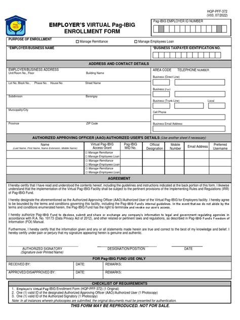 Employers Virtual Pag Ibig Enrollment Form Address And Contact Details Pdf Comma Separated