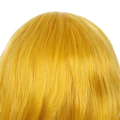 Beweig Yellow Long Curly Wavy Wig For Women 25 Inch Synthetic Hair